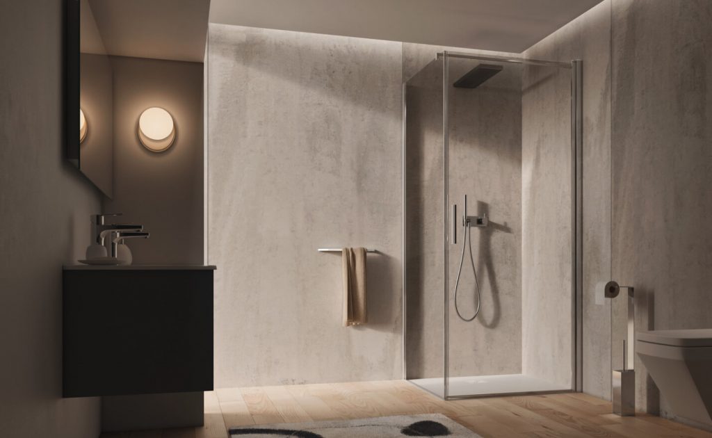 Shower enclosure with hinged door - Relax srl